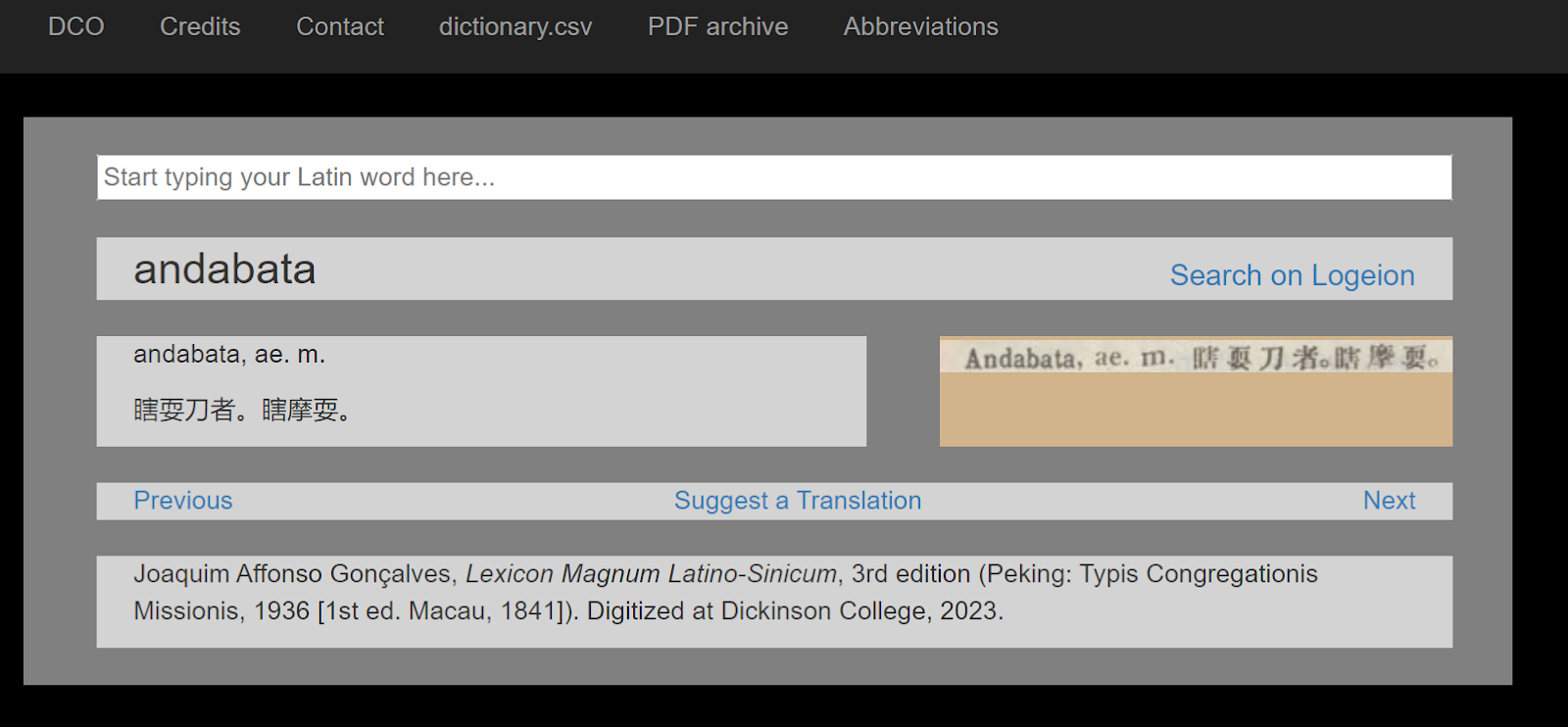 The Digitization of a Large Latin-Chinese Dictionary – The Digital ...